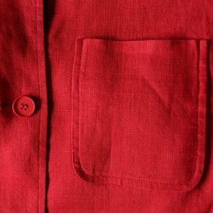 Yves Saint Laurent | Jackets & Coats | Red Linen Ysl Jacket Vintage 8s ...